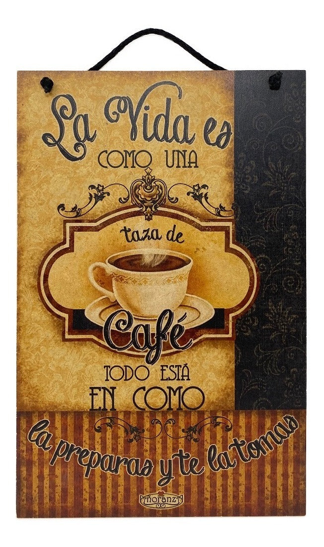 Decoración para cafeteria/ letrero para estacion de café /La Vida es c ...